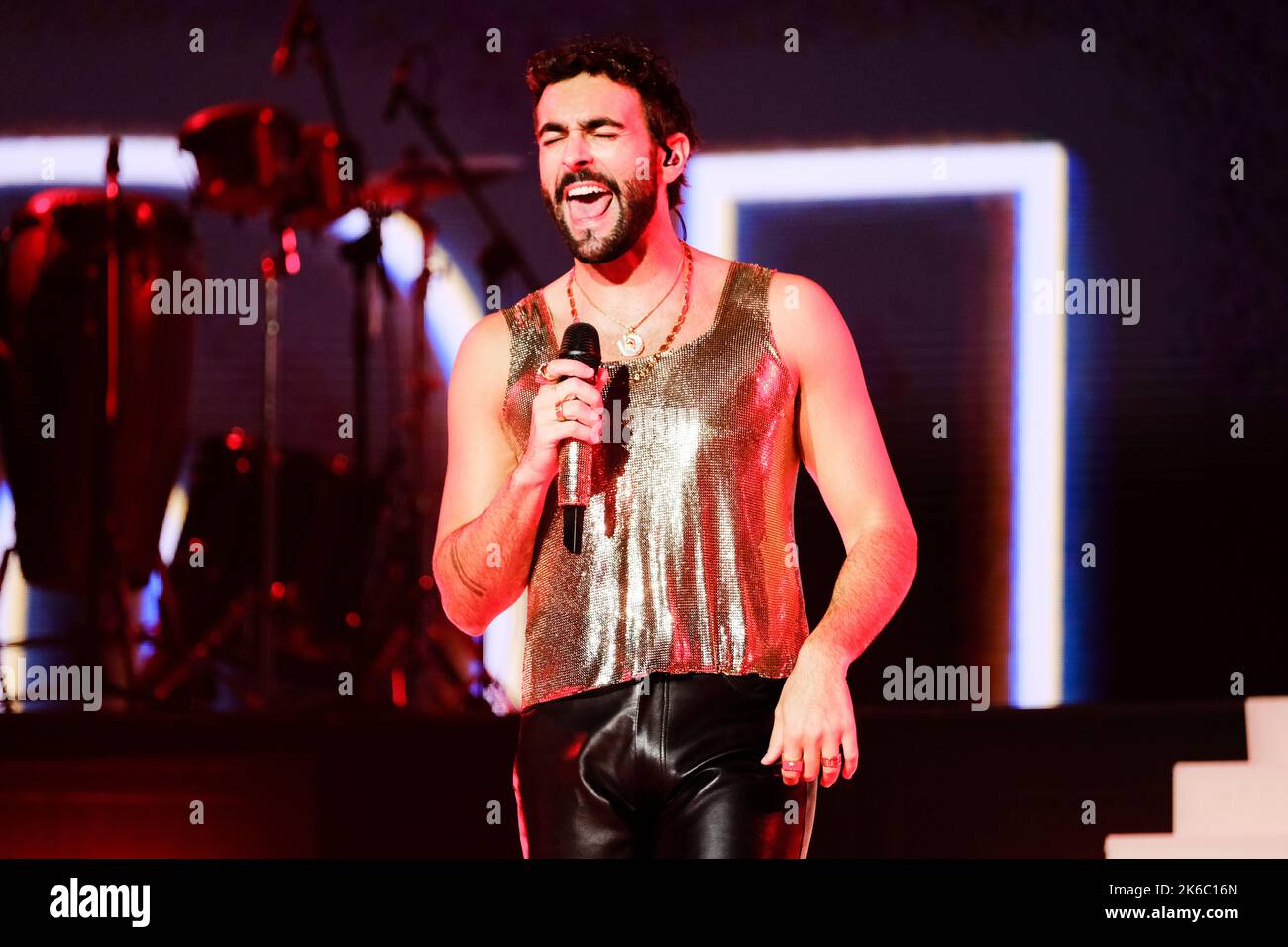 October 12, 2022, Turin, Turin, Italy: The Italian singer Marco Mengoni ...