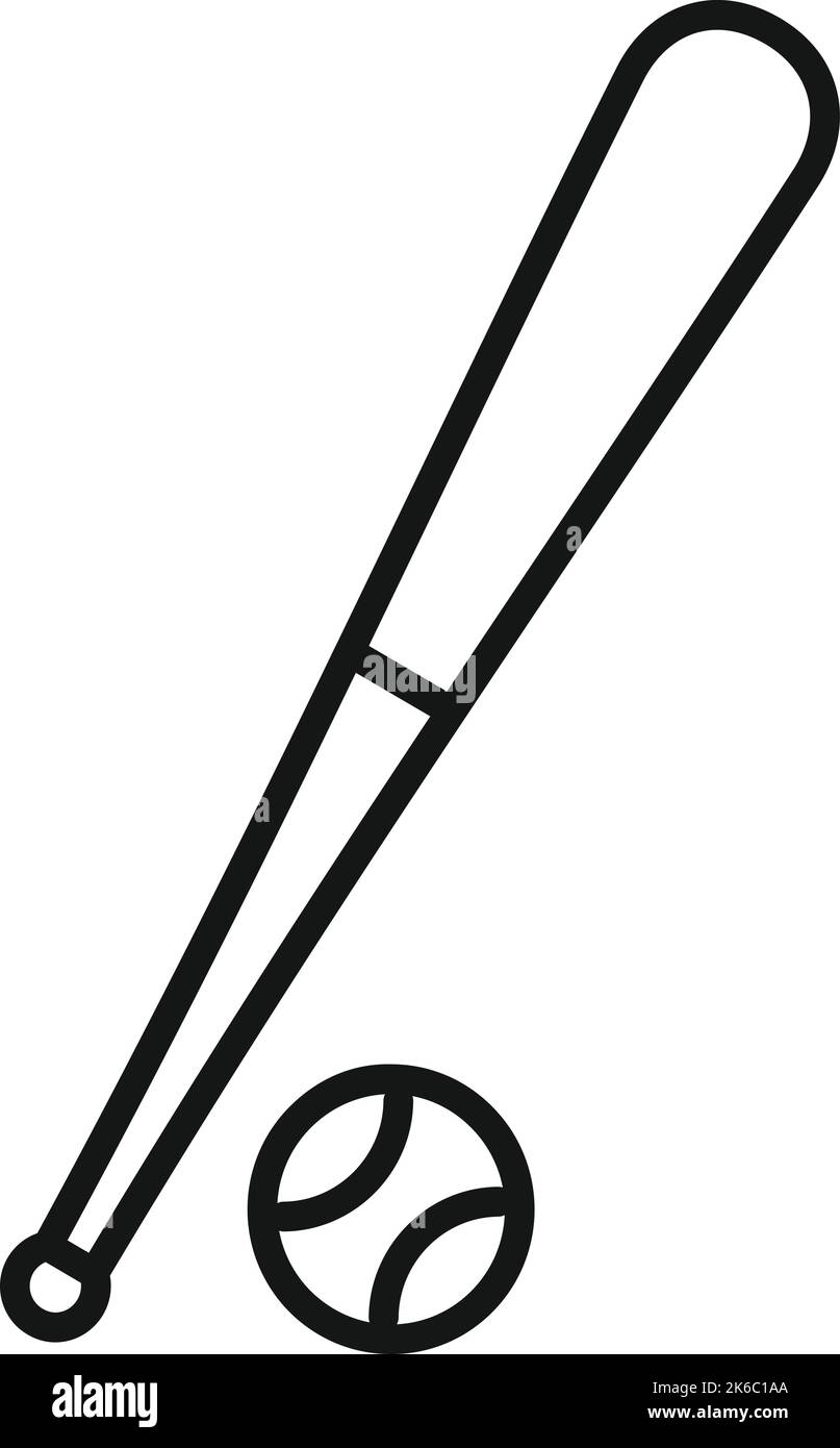 Baseball ball icon outline vector. School sport. Fun equipment Stock ...