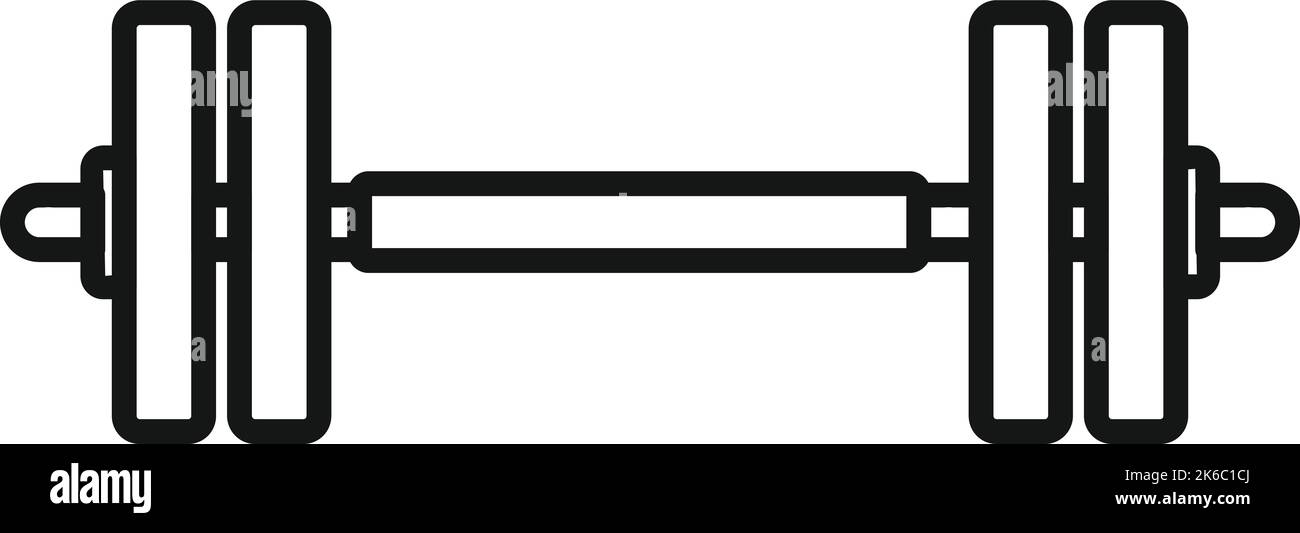 Gym barbell icon outline vector. Sport children. Education bar Stock ...
