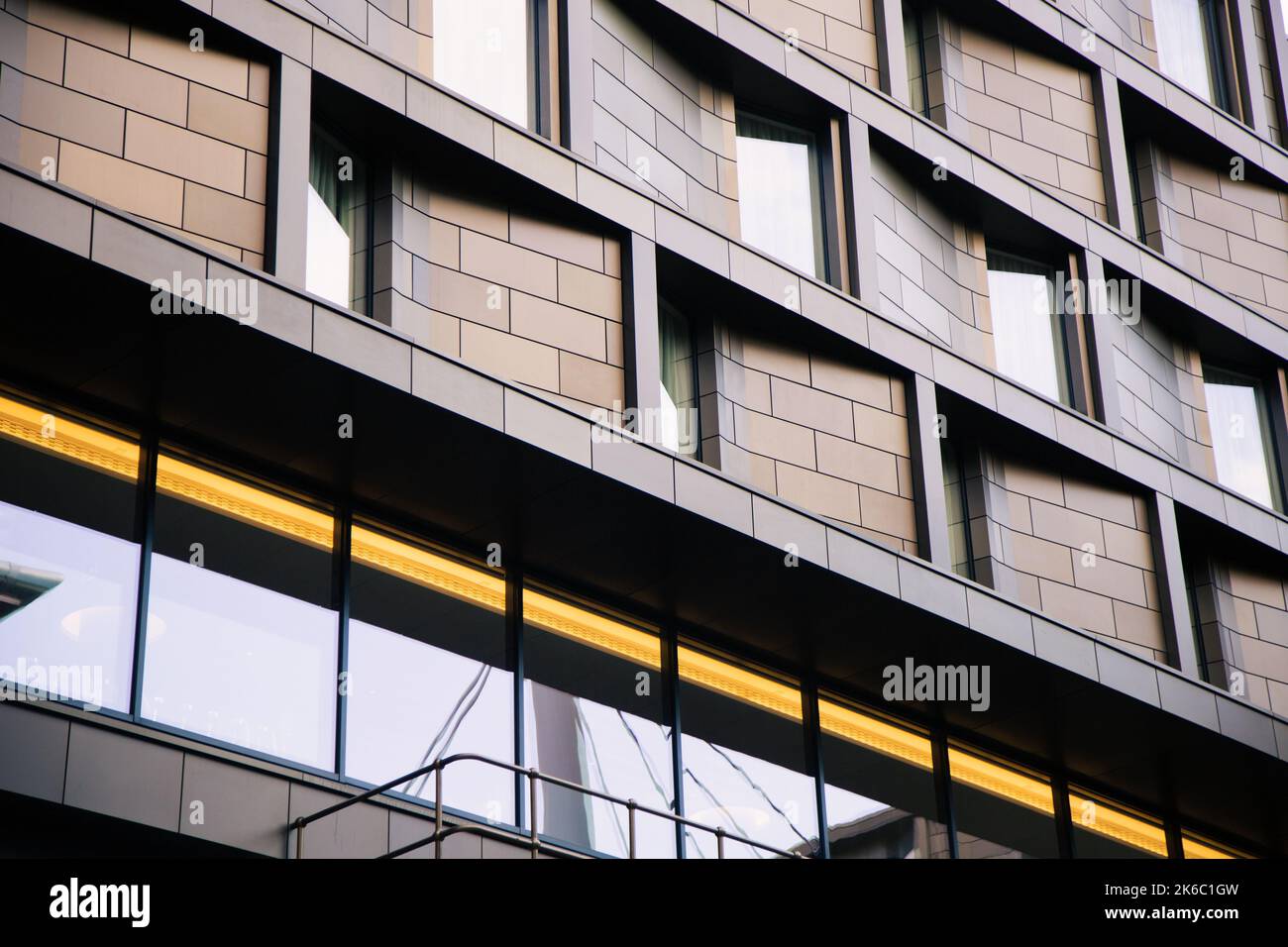 A modern interesting architectural building in London with curved ...