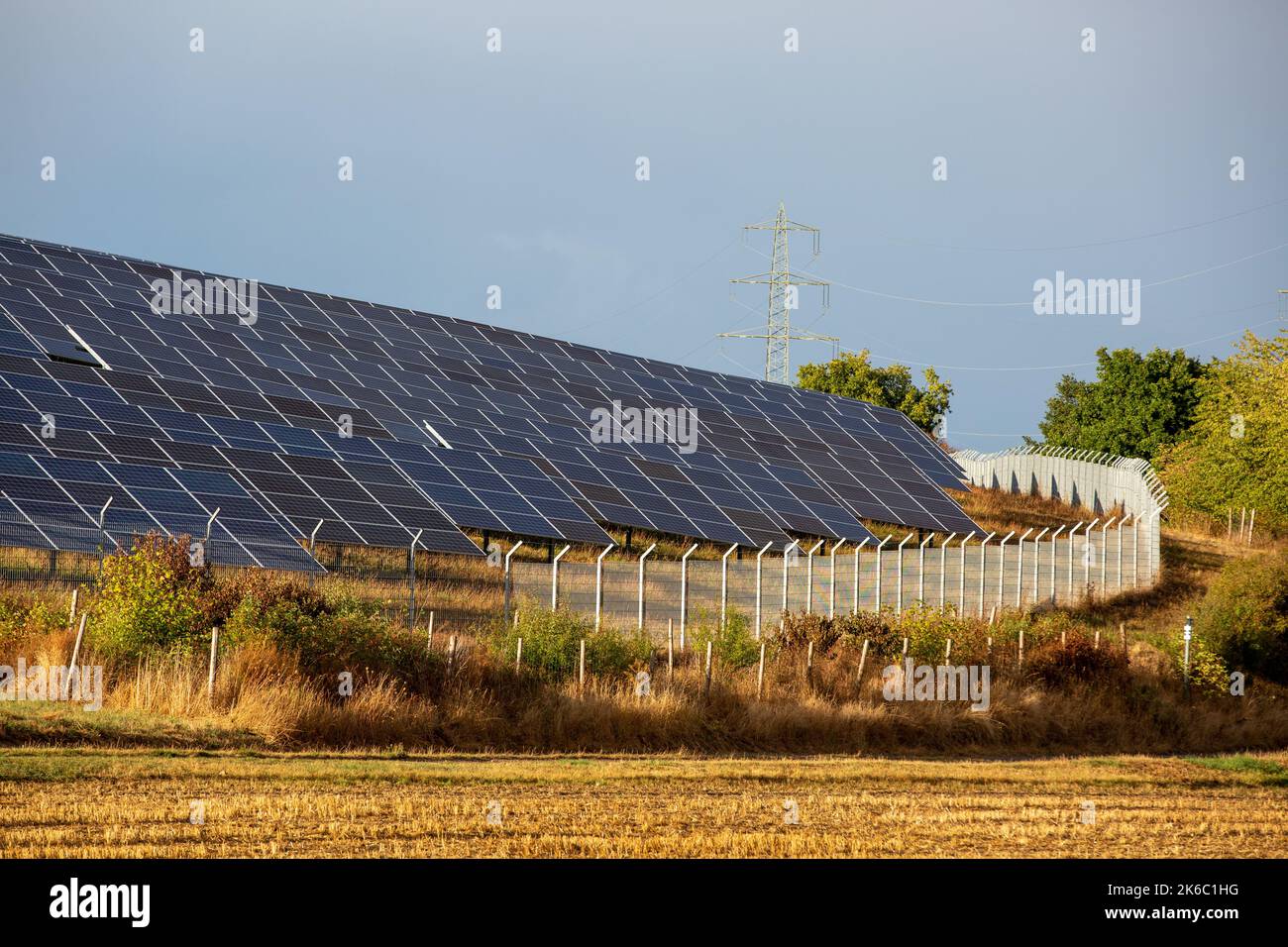 Outdoor Photovoltaic System With Fencing. Expansion Of Renewable ...