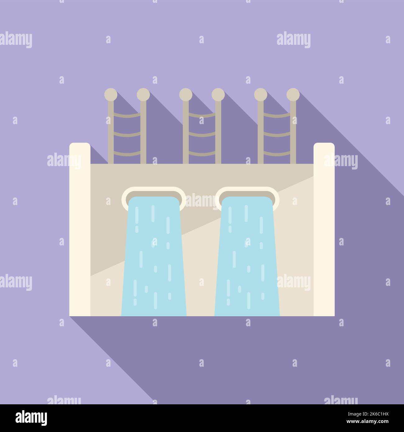 Power energy icon flat vector. Hydro plant. Station turbine Stock ...