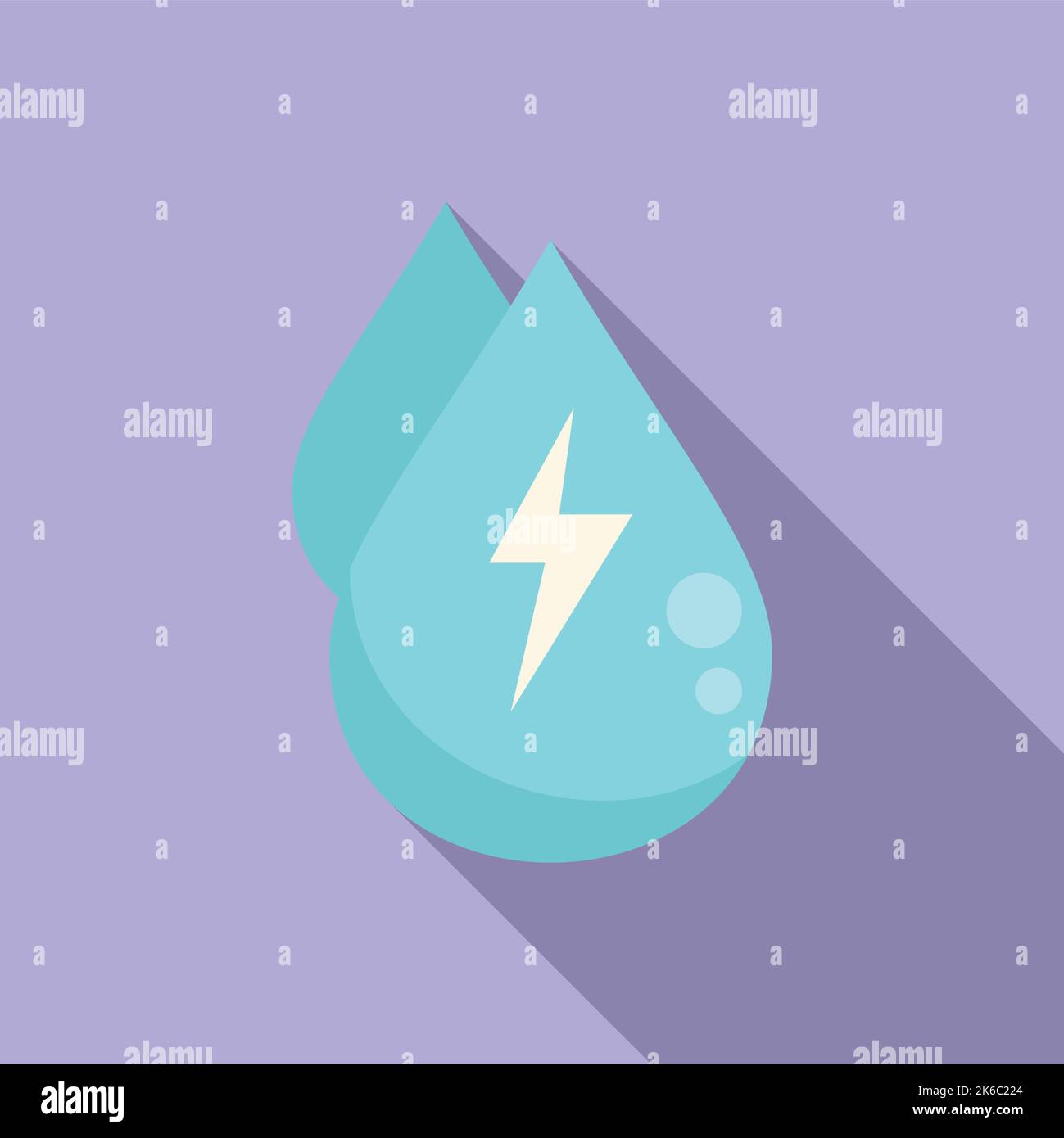 Water drop energy icon flat vector. Hydro power. Station plant Stock ...