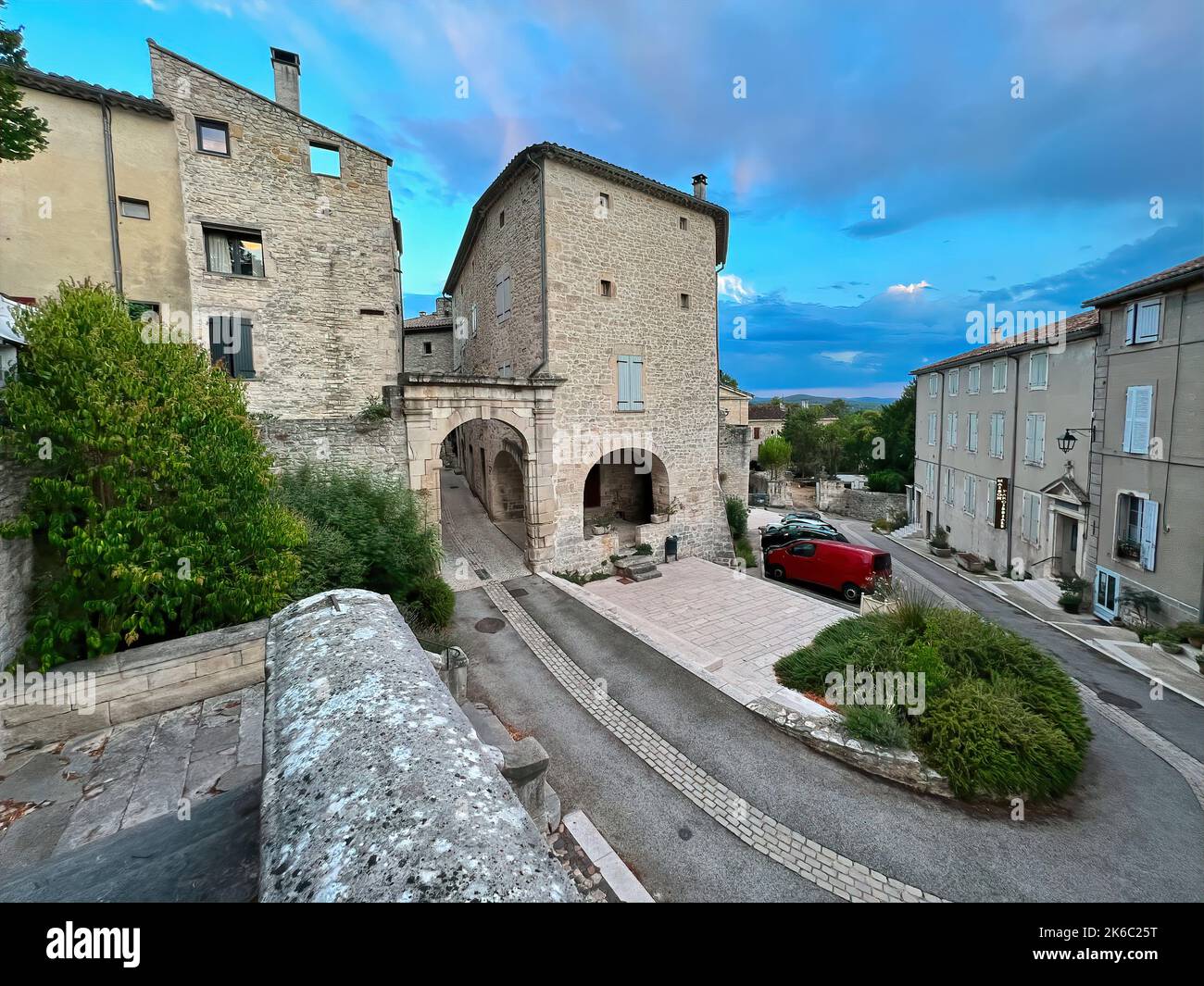 A beautiful shot of the old ancient medieval buildings in the village ...