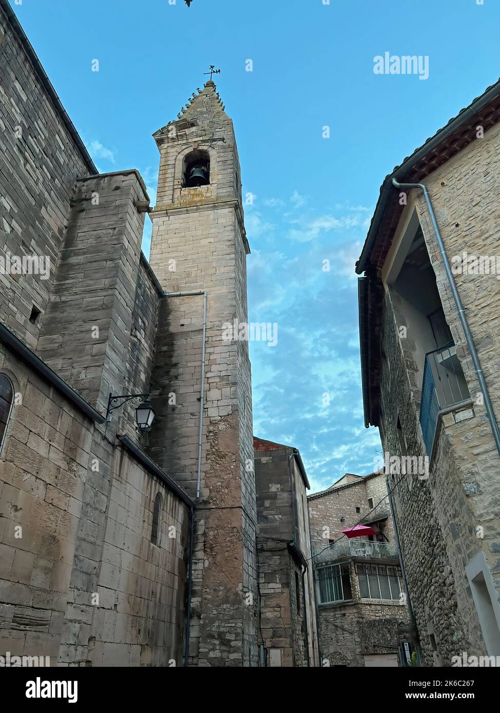 A vertical shot of the Eglise Saint Laurent and the old medieval ...