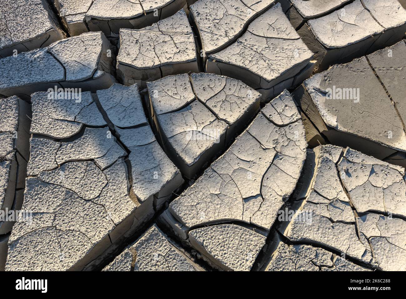 Cracking in clay soil during drought in summer. Drome, France Stock ...