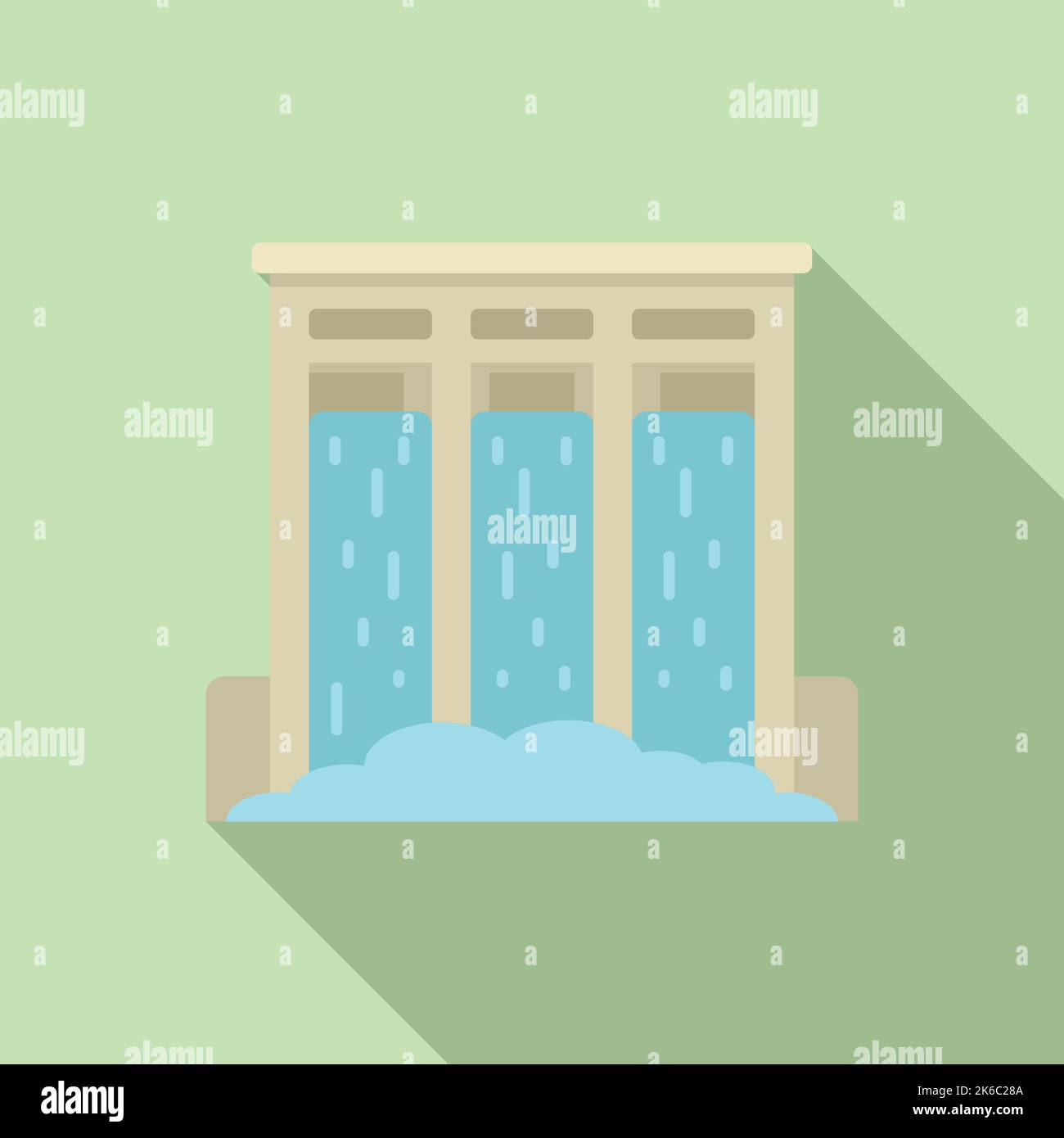 Hydro water plant icon flat vector. Electric generator. Power energy ...