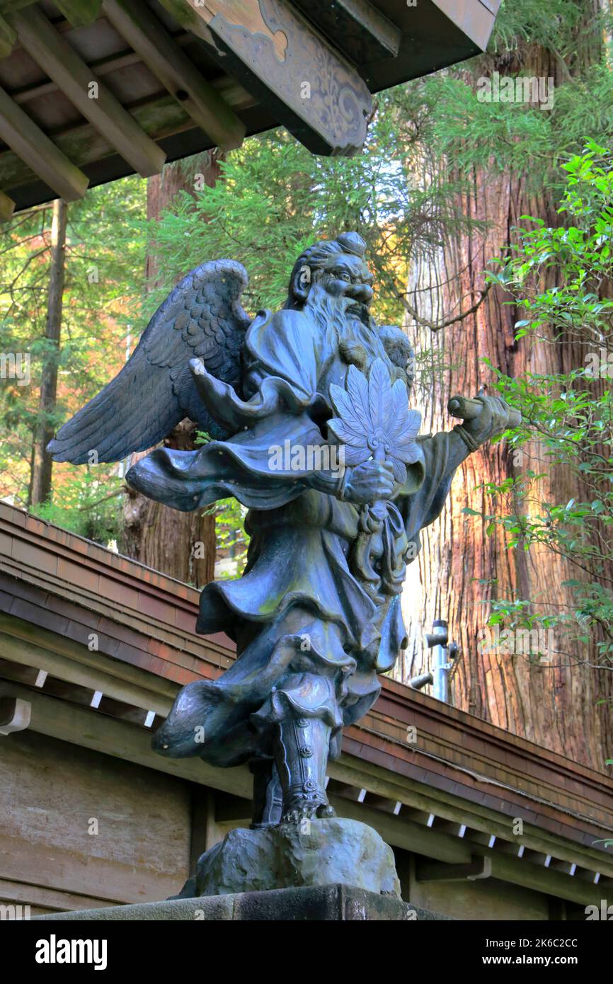 A statue of Tengu legendary creature at Saijoji Temple Kanagawa Japan ...