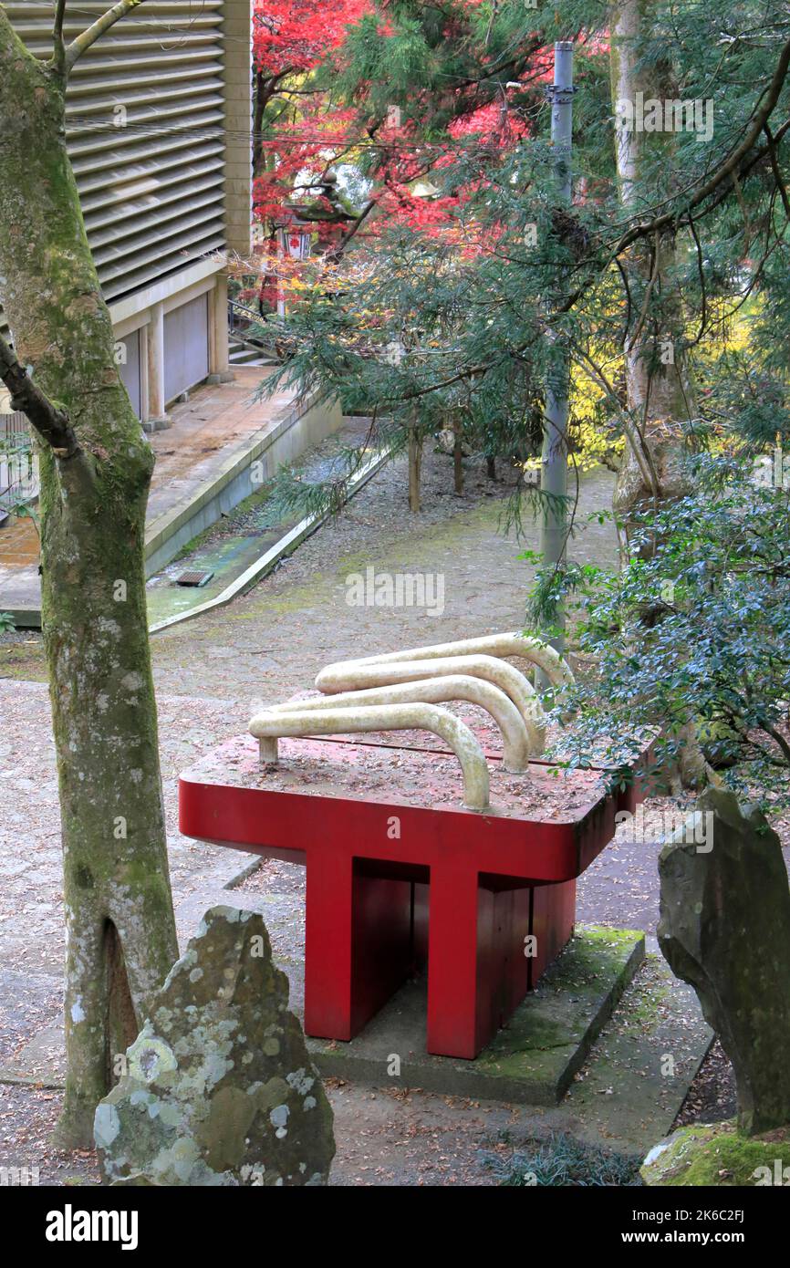 Giant clogs of Tengu the Japanese imaginary goblin at Saijoji Temple ...