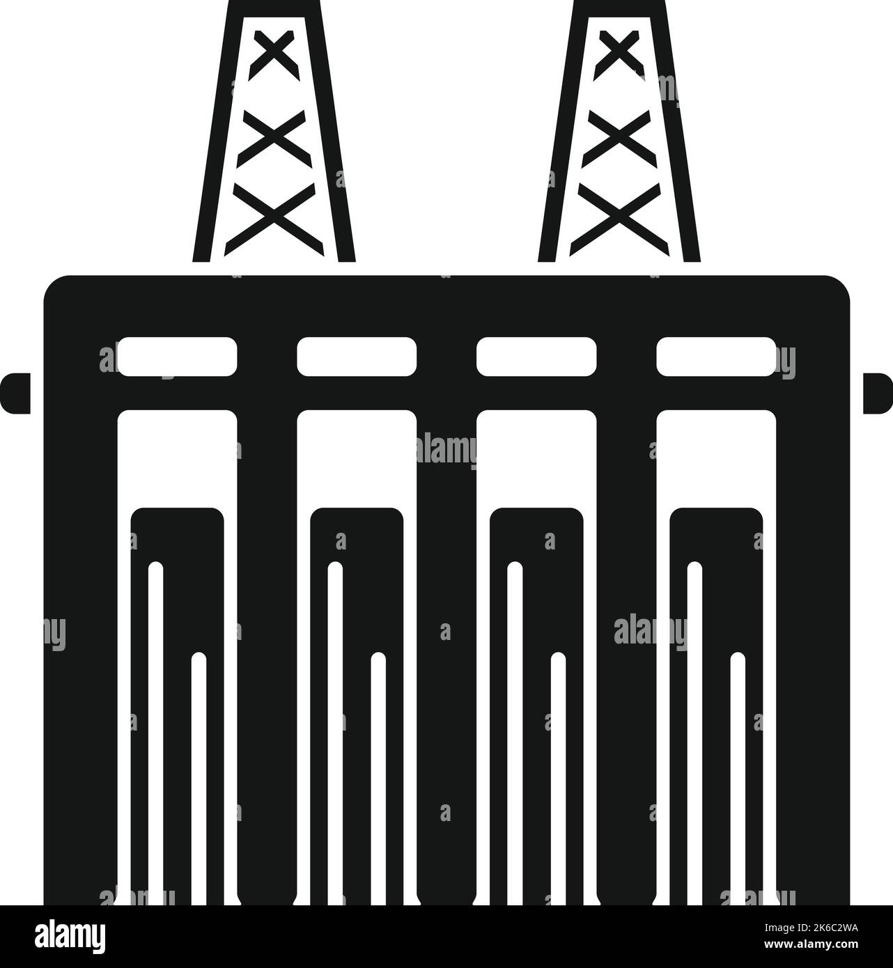 Hydro station icon simple vector. Water energy. River generator Stock ...