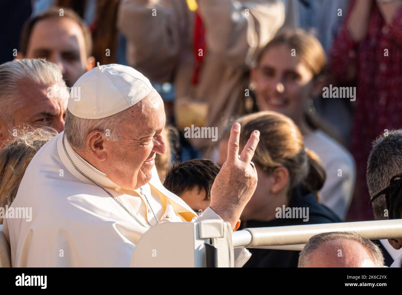 Pope Francis gestures as he arrives at St. Peter's Square for his ...
