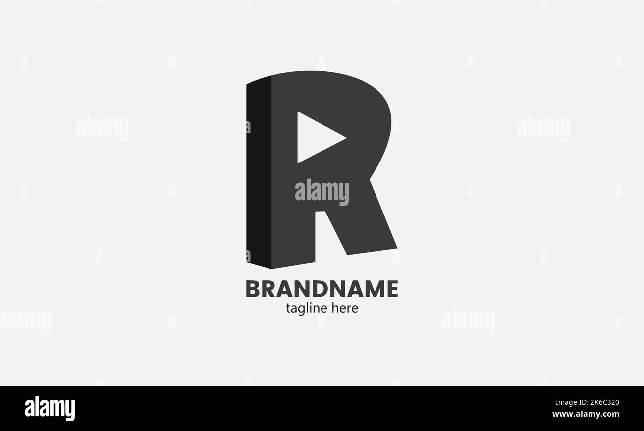 Initial Letter R Logo.Flat Vector Logo Design Template Element. Letter ...