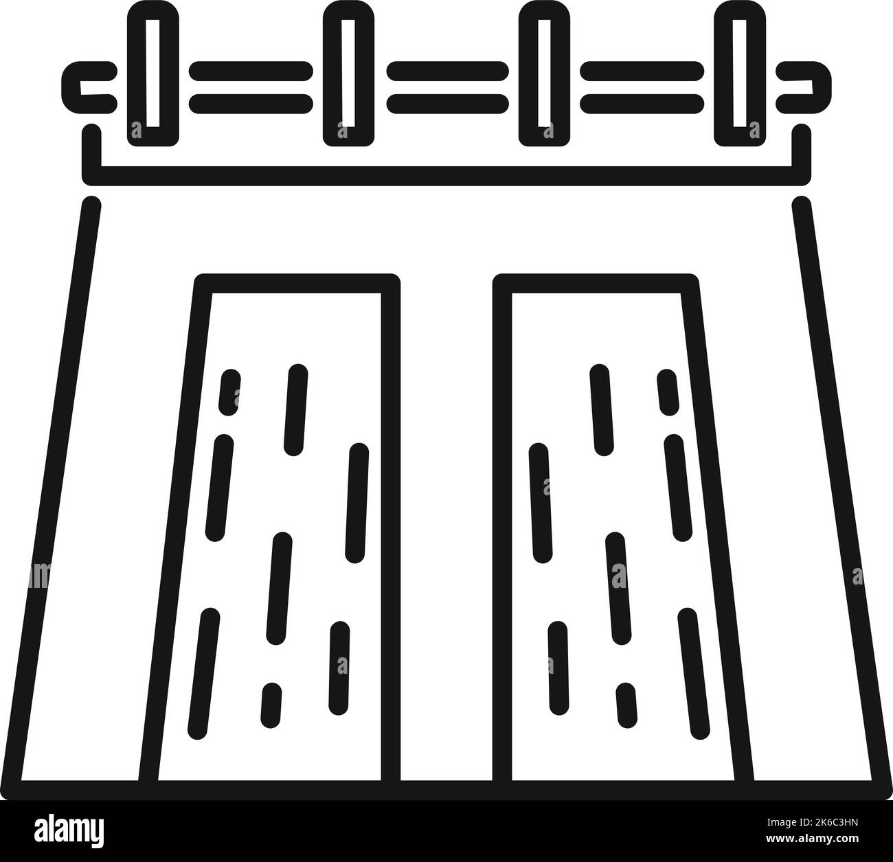 Hydro plant icon outline vector. Electric turbine. Station dam Stock ...
