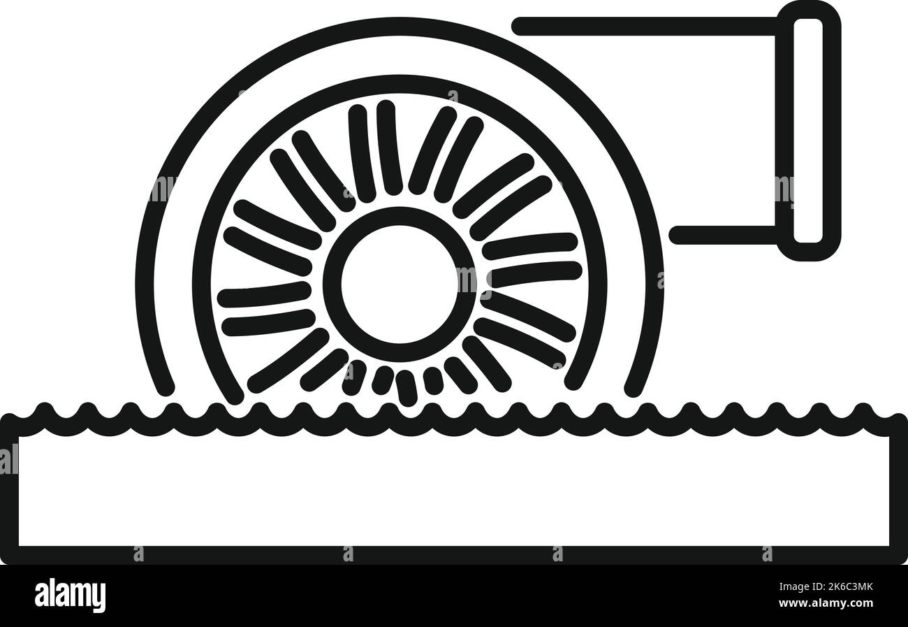 Hydro turbine icon outline vector. Power energy. Station eletric Stock ...