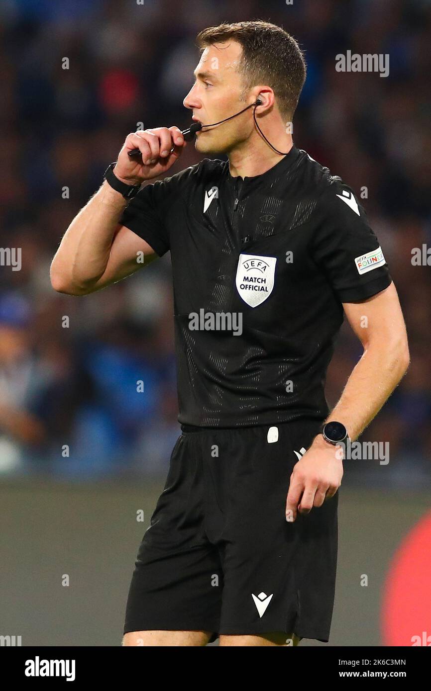 NAPELS, ITALY - OCTOBER 12: Referee Felix Zwayer during the Group A ...