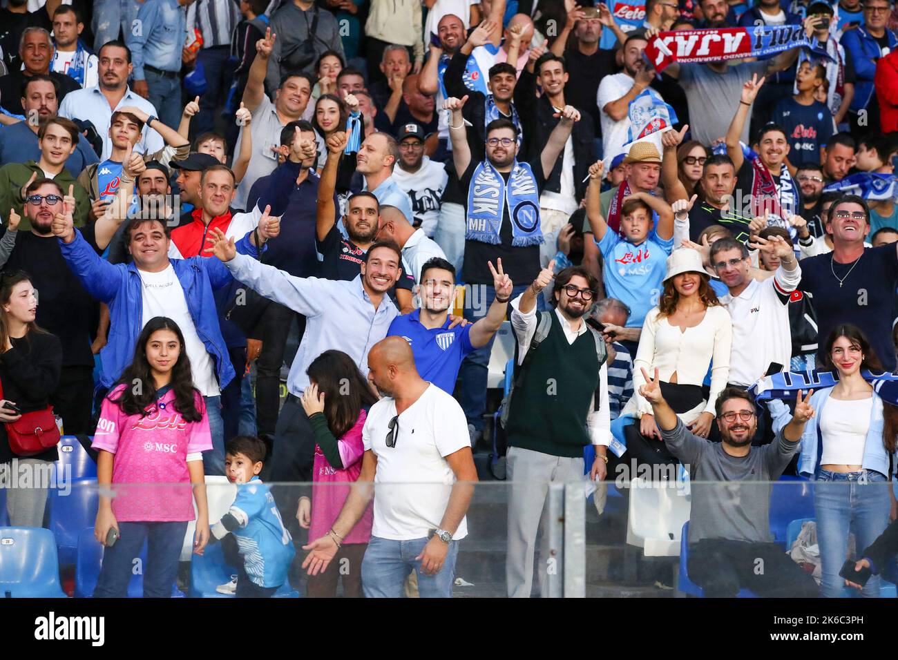 NAPELS, ITALY - OCTOBER 12: Napoli fans before the match during the ...
