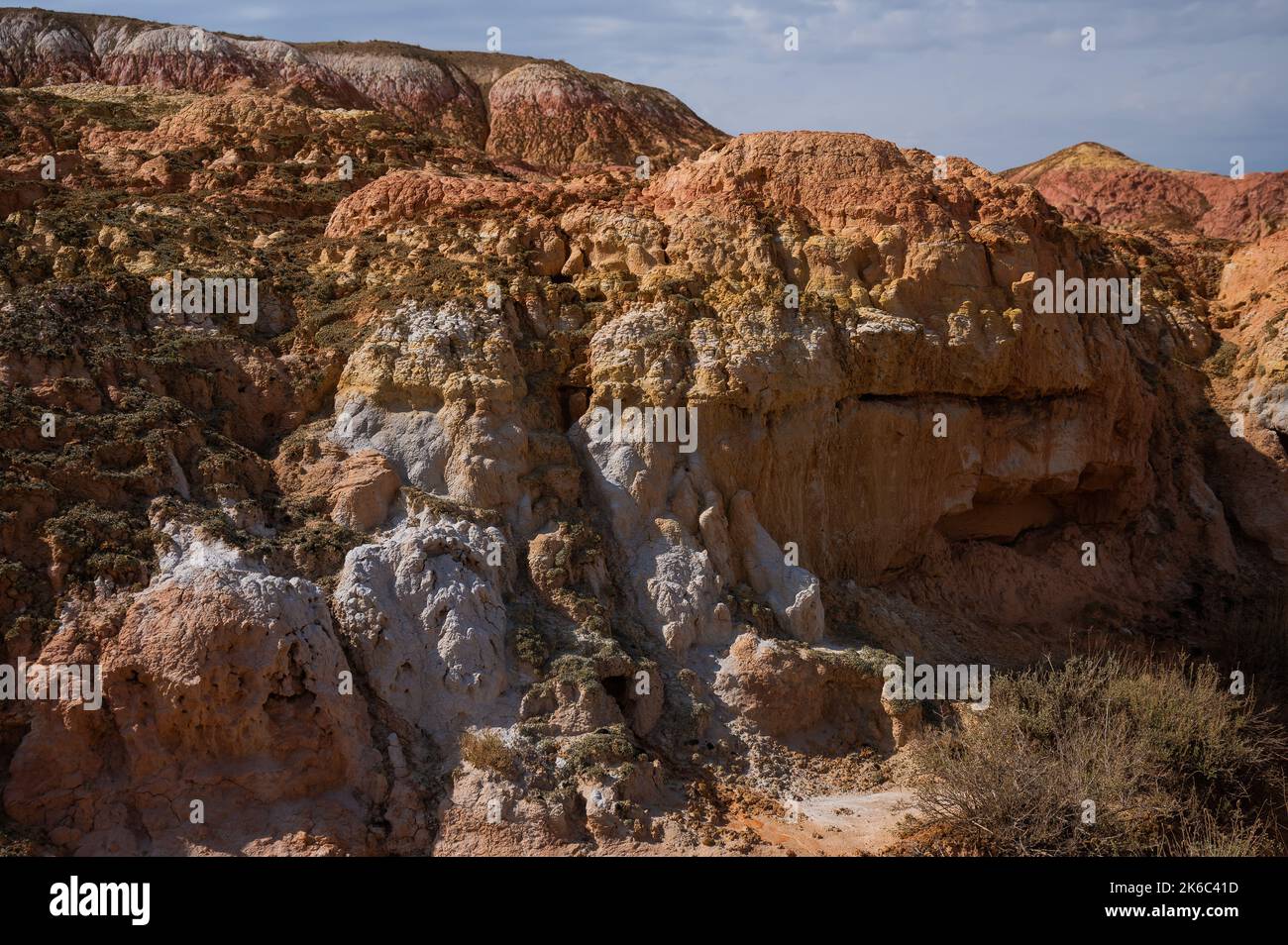 Landscape of multi-colored clay dunes. Mars on earth Stock Photo - Alamy