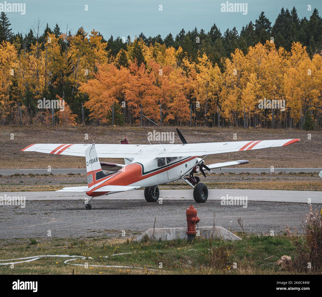 A Plane parked at 108 Mile Airport BC, Canada Stock Photo - Alamy