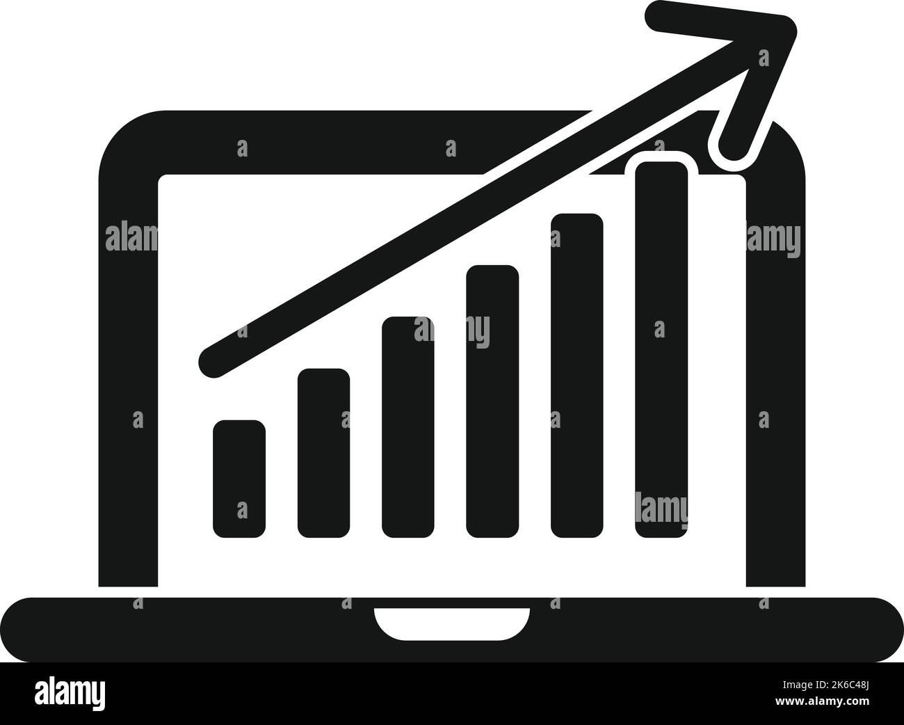 Laptop graph development icon simple vector. Sustainable development ...