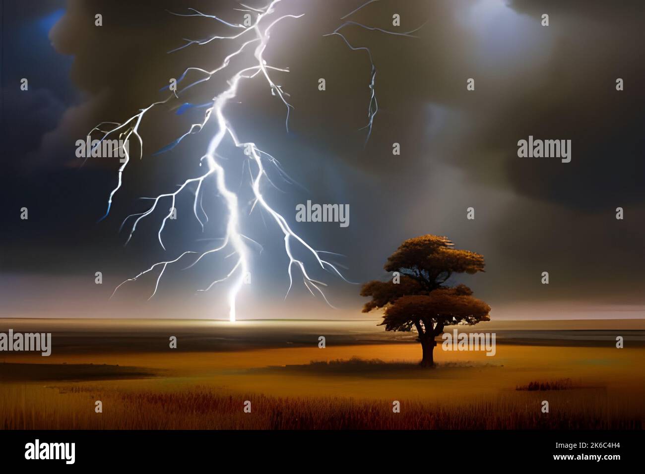 Lightning hitting tree hi-res stock photography and images - Alamy