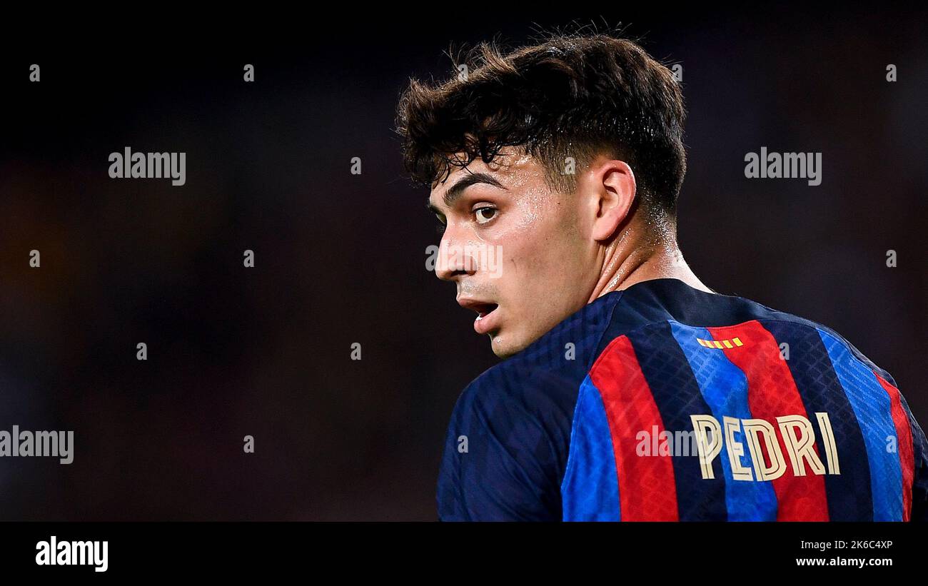 Barcelona, Spain. 12 October 2022. Pedri of FC Barcelona looks on ...