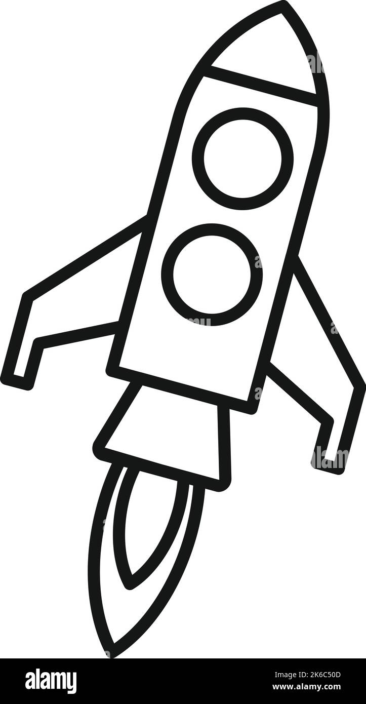 Startup rocket icon outline vector. Sustainable development. Eco ...