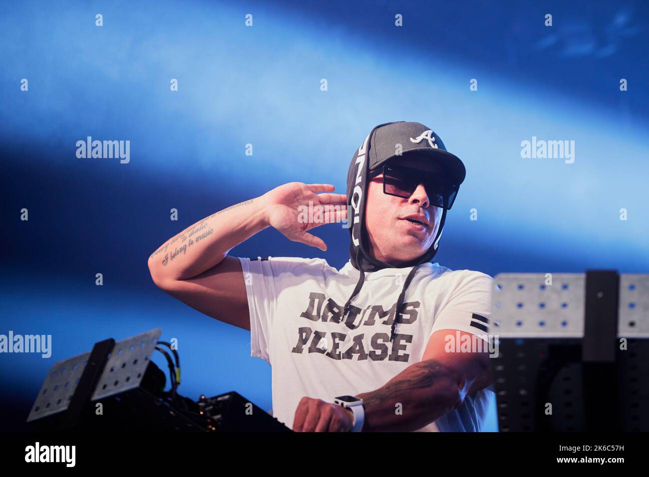 dj aligator playing show at nibe Stock Photo - Alamy
