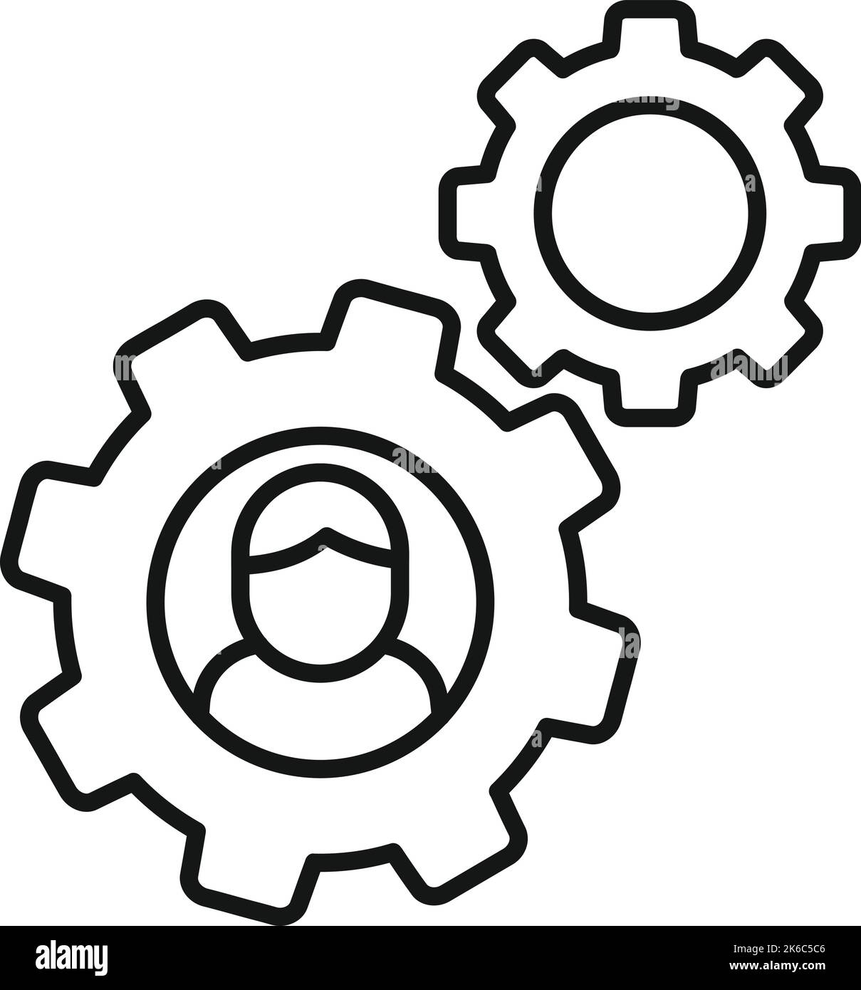 Gear development icon outline vector. Earth sdg. Eco recycle Stock ...