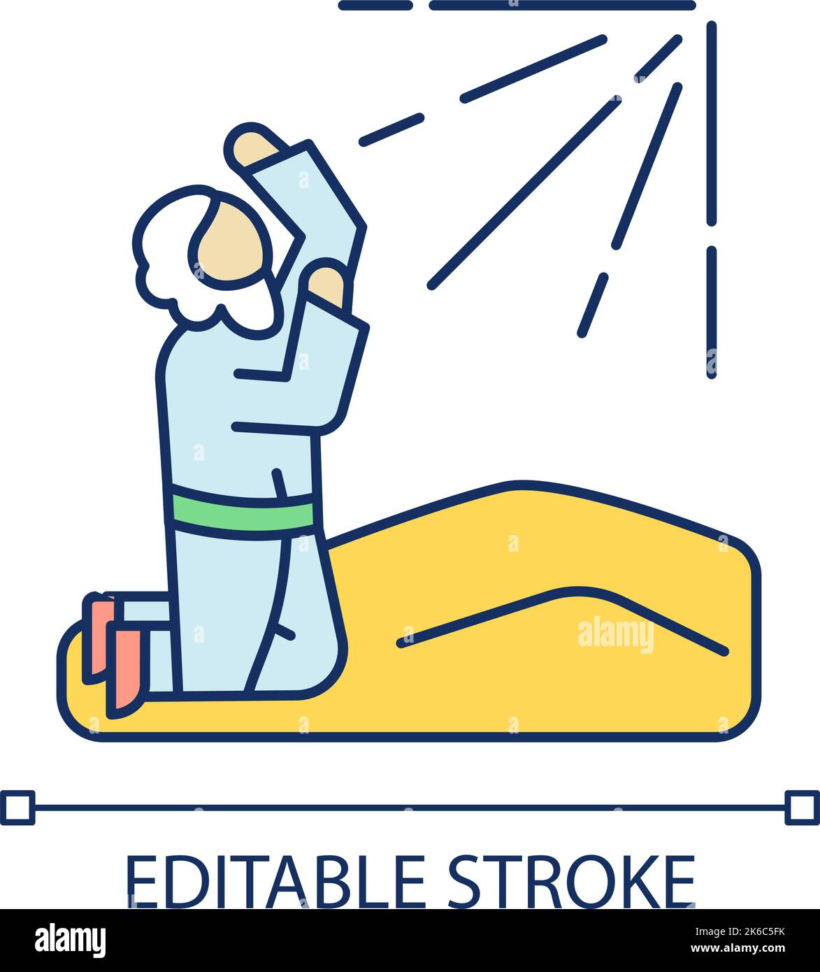 Apostle pray to holy radiance RGB color icon Stock Vector Image & Art ...