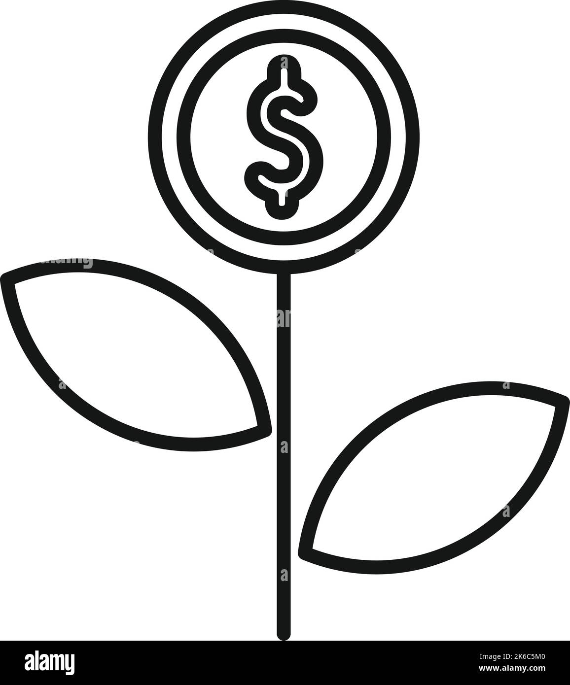 Plant money grow icon outline vector. Eco recycle. Leaf life Stock ...