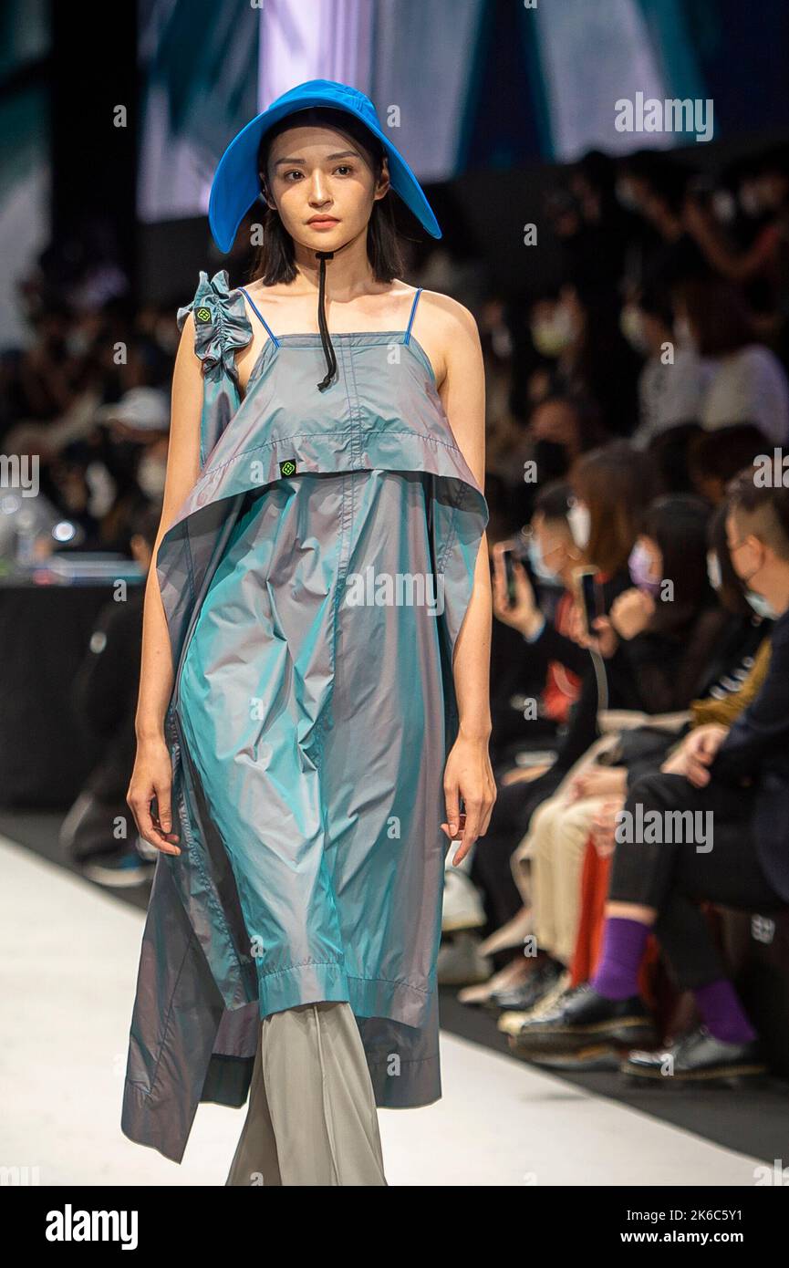 Taipei. 13th Oct, 2022. The models present sustainable collection made ...