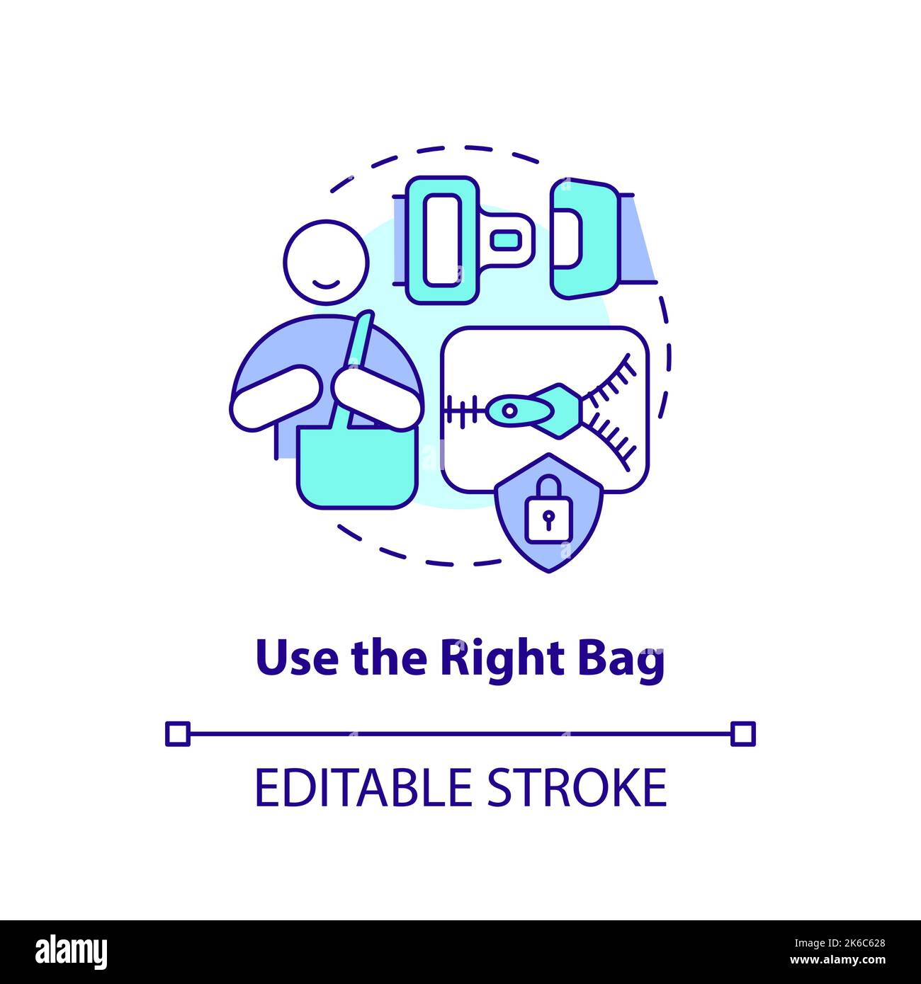 Use right bag concept icon Stock Vector Image & Art - Alamy