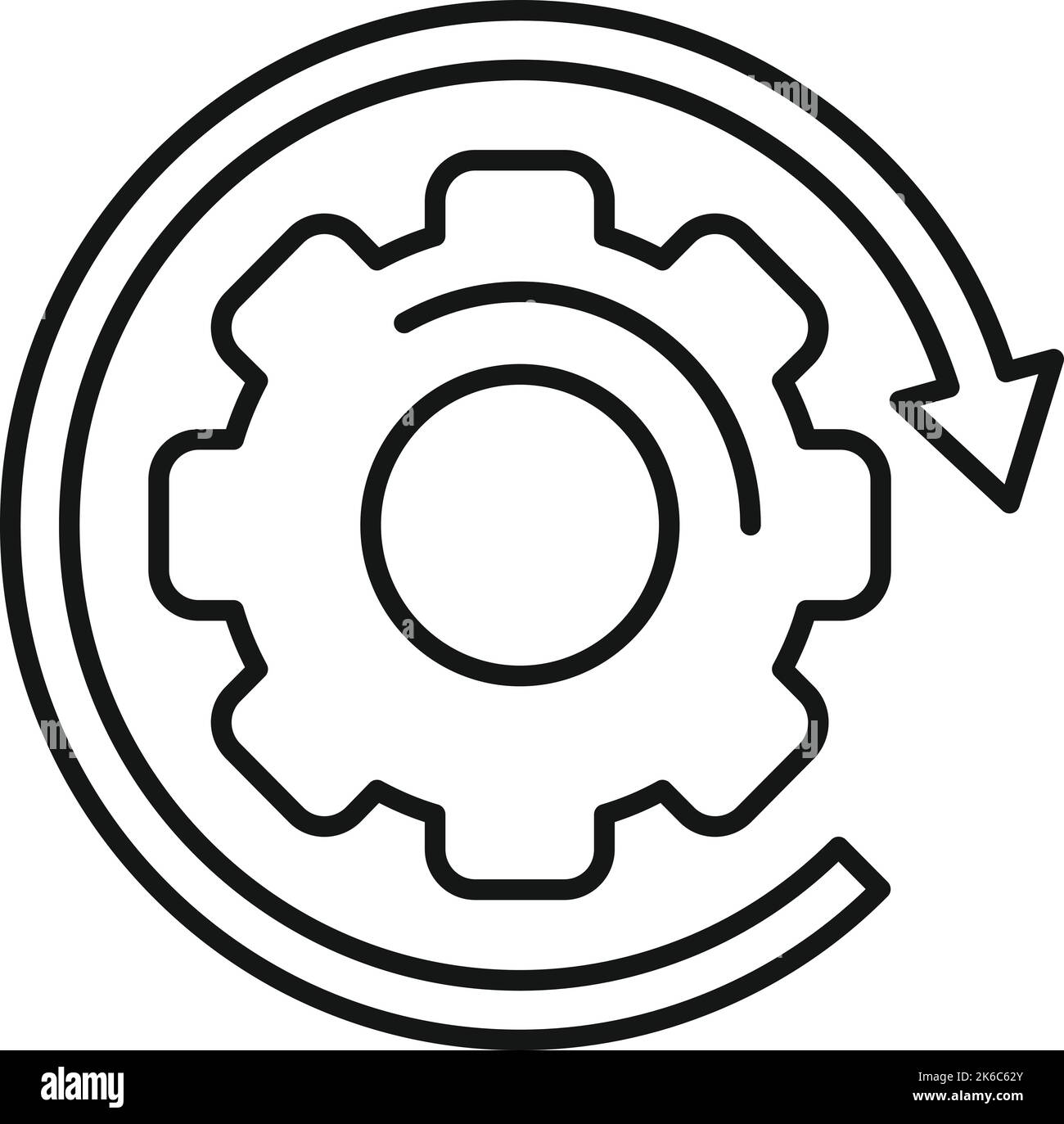 Gear development icon outline vector. Earth sdg. Eco recycle Stock ...