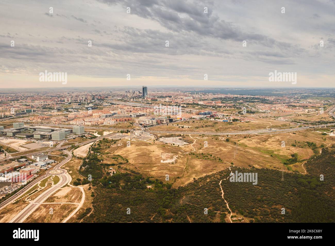 Landscape in aerial view of Madrid Stock Photo - Alamy