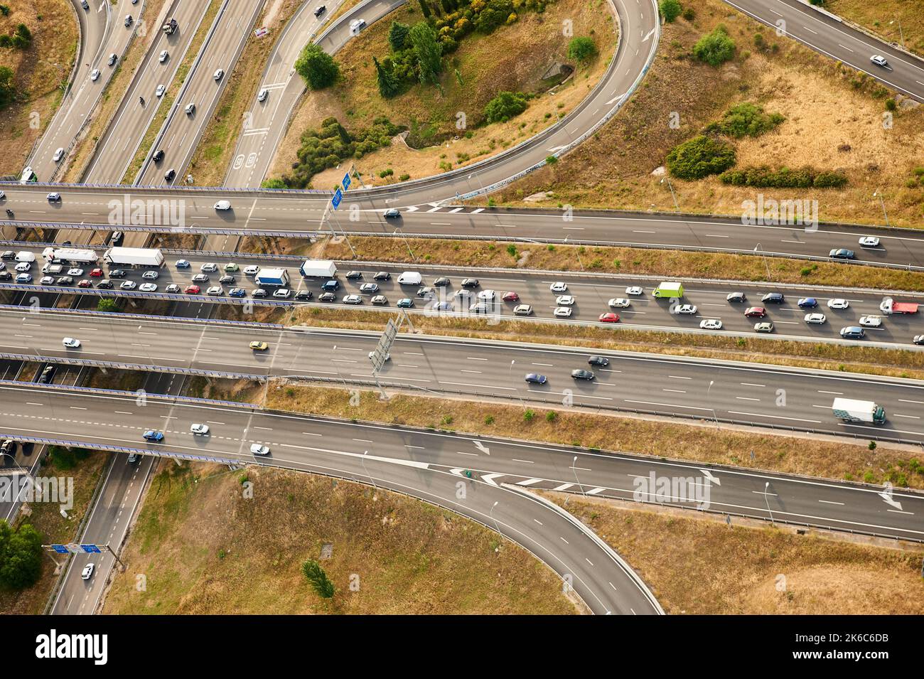 Aerial view of a highway with traffic Stock Photo - Alamy