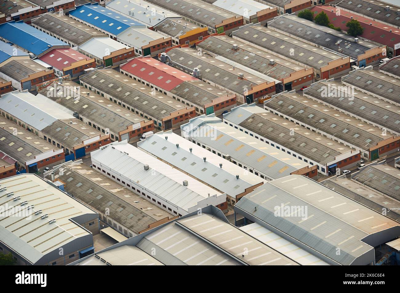 Aerial view of industrial estate Stock Photo - Alamy