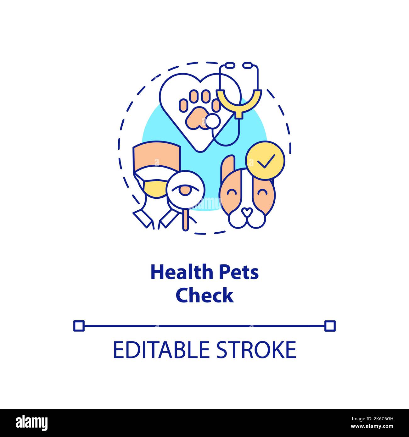 Health pets check concept icon Stock Vector Image & Art - Alamy