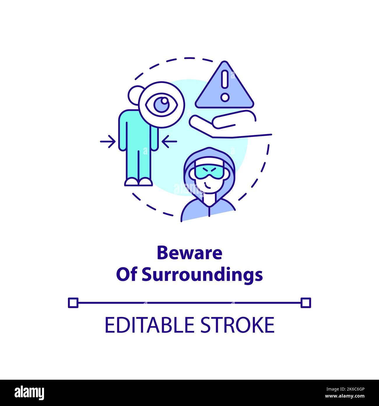 Beware of surroundings concept icon Stock Vector Image & Art - Alamy