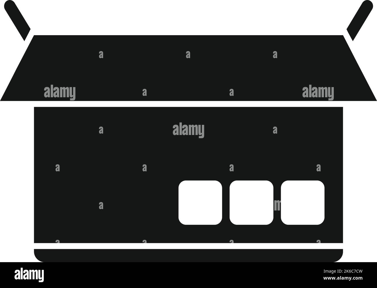 Open parcel icon simple vector. Paper package. Organic design Stock ...