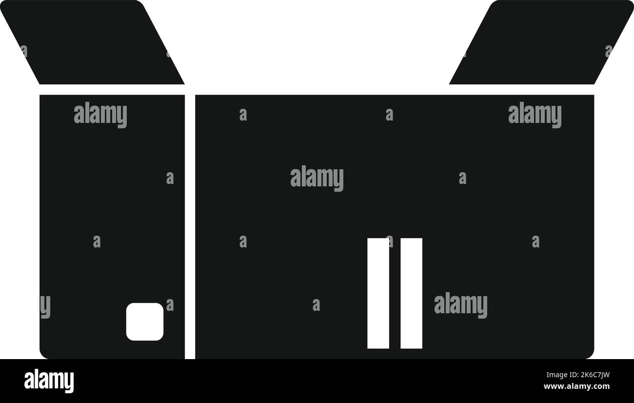 Open carton box icon simple vector. Paper food. Recycle container Stock ...