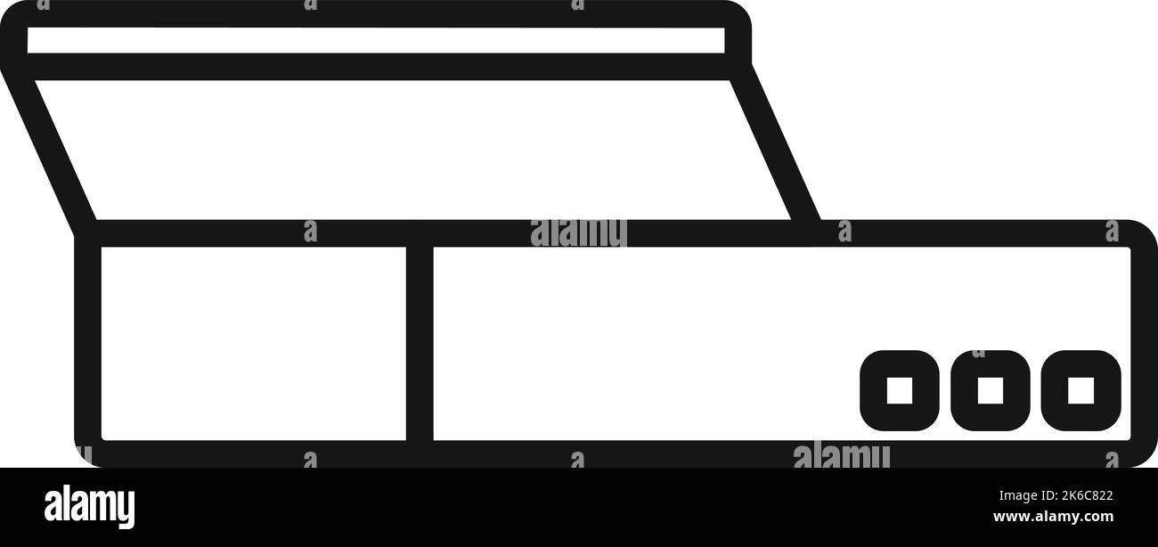 Pizza box icon outline vector. Food package. Organic design Stock ...