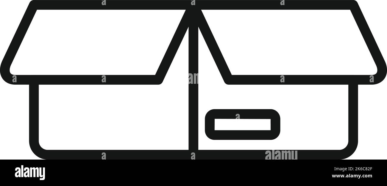 Open carton box icon outline vector. Container pack. Recycle pack Stock ...