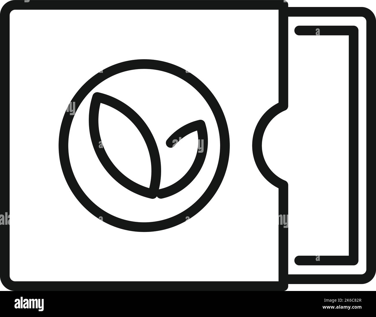 Eco leaf box icon outline vector. Paper food. Pack kraft Stock Vector ...