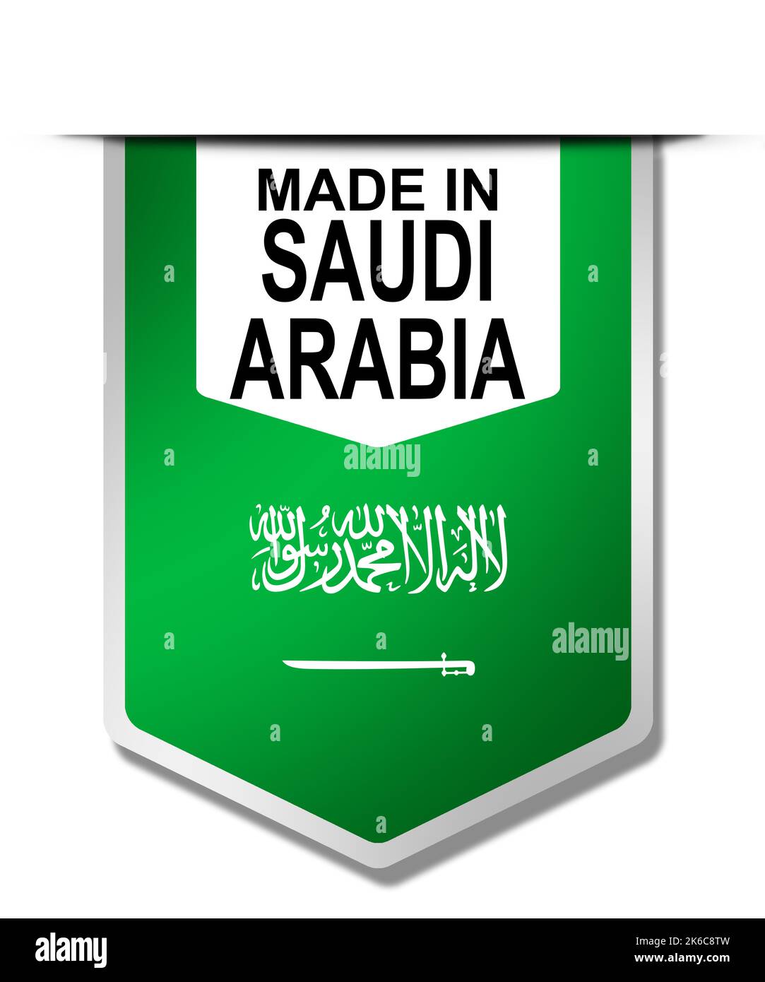 Made in Saudi Arabia word on hanging banner, 3d rendering Stock Photo ...