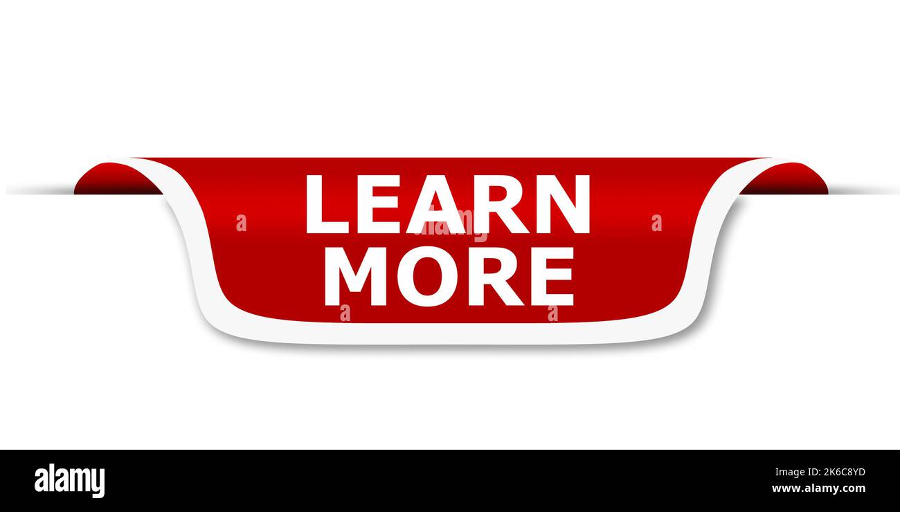 Red banner with learn more word, 3D rendering Stock Photo - Alamy