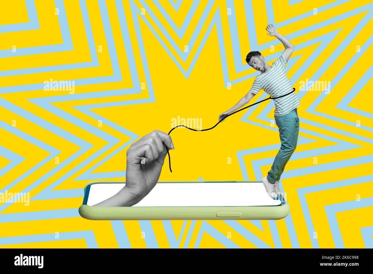 Creative photo 3d collage poster postcard artwork of funny funky guy ...