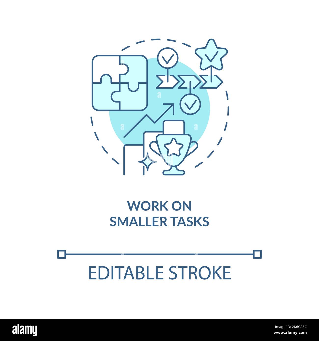 Work on smaller tasks turquoise concept icon Stock Vector Image & Art ...