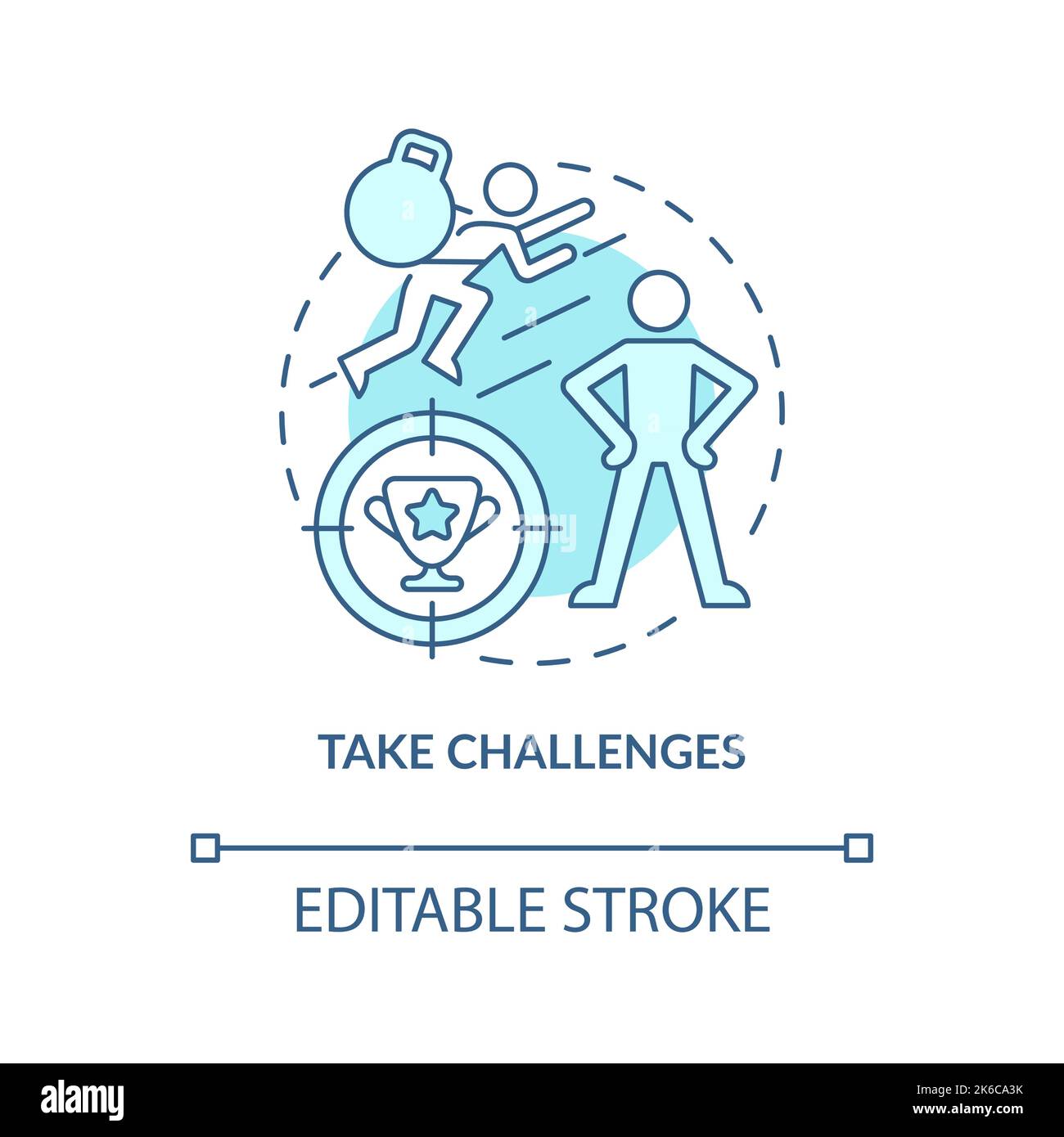 Take challenges turquoise concept icon Stock Vector Image & Art - Alamy