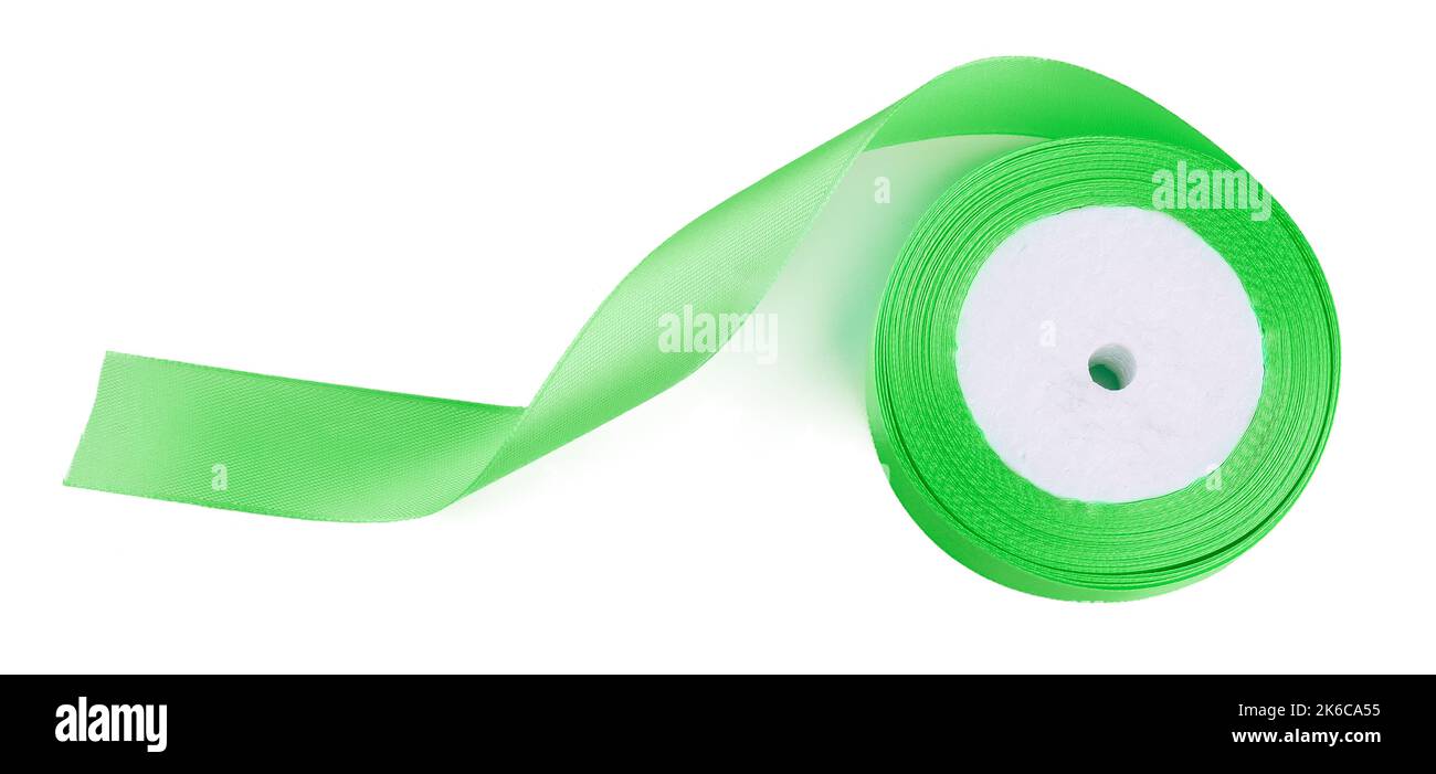 Green ribbon border isolated on white background close up Stock Photo ...