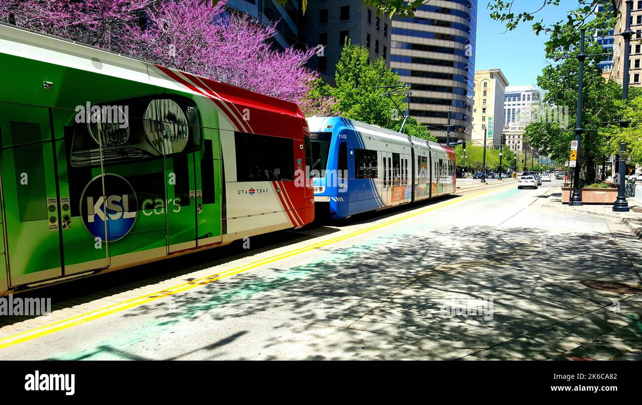 Local train going downtown hi-res stock photography and images - Alamy